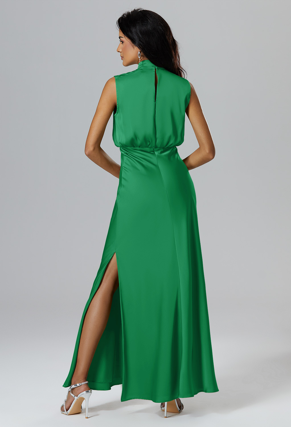 AW Largo Dress, Blushing Peonies Crystal Satin Satin Charmeuse Floor ...