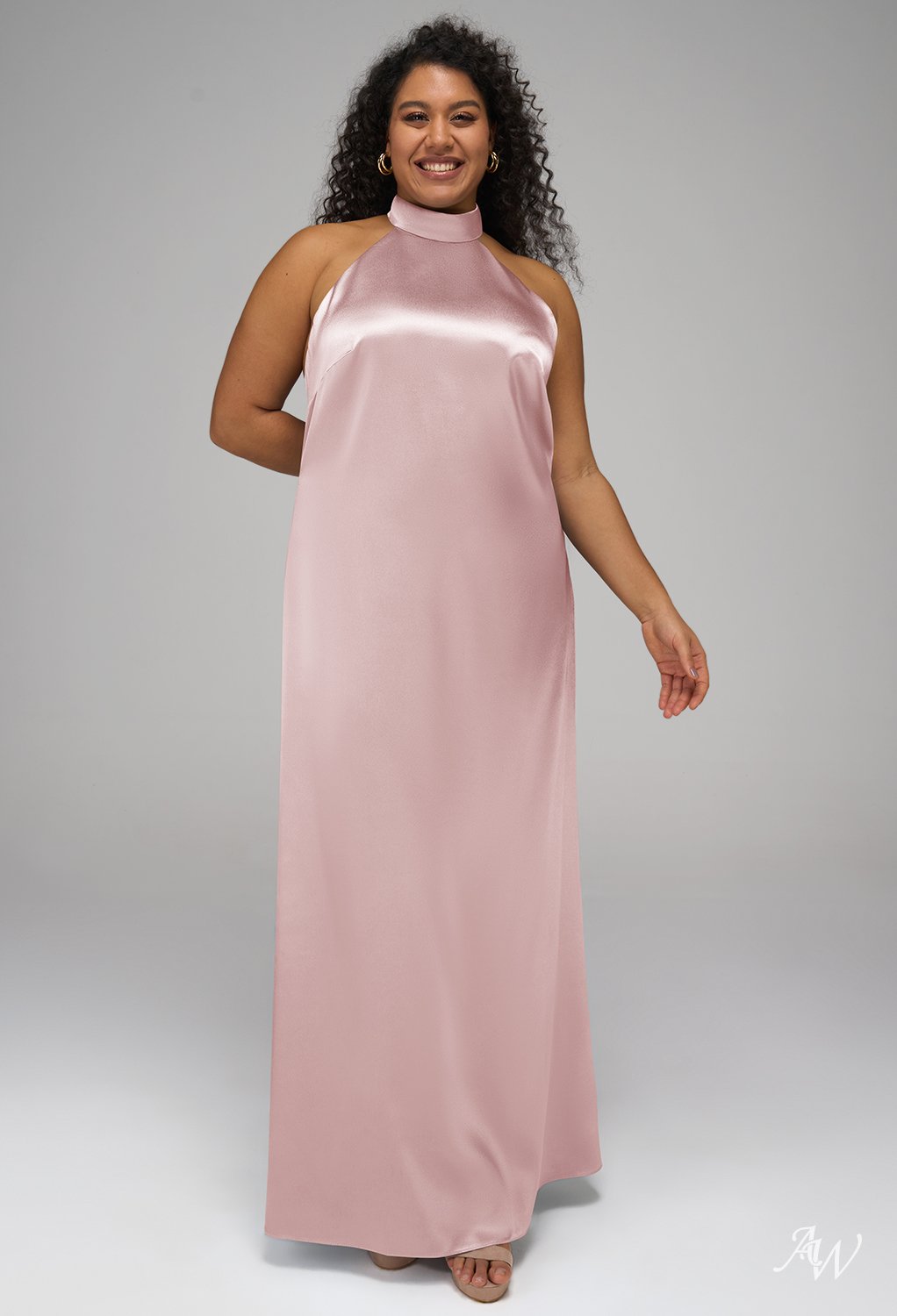 AW Mugwort Dress, Green Olive Crystal Satin Satin Charmeuse Ankle ...