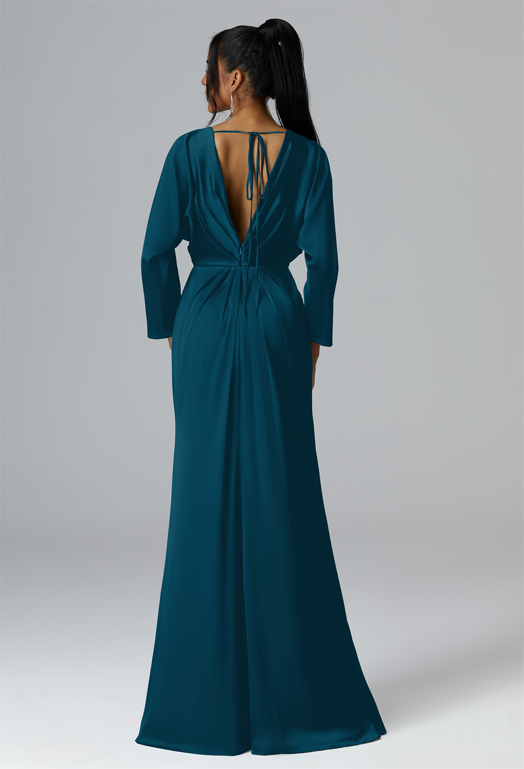 AW Largo Dress, Blushing Peonies Crystal Satin Satin Charmeuse Floor ...