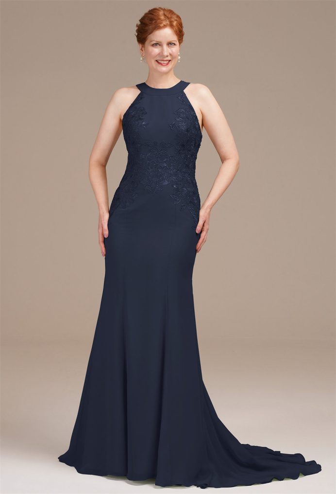 AW Begzada Dress, Dusty Rose Chiffon Lace Floor Length V-Neck Mother of ...