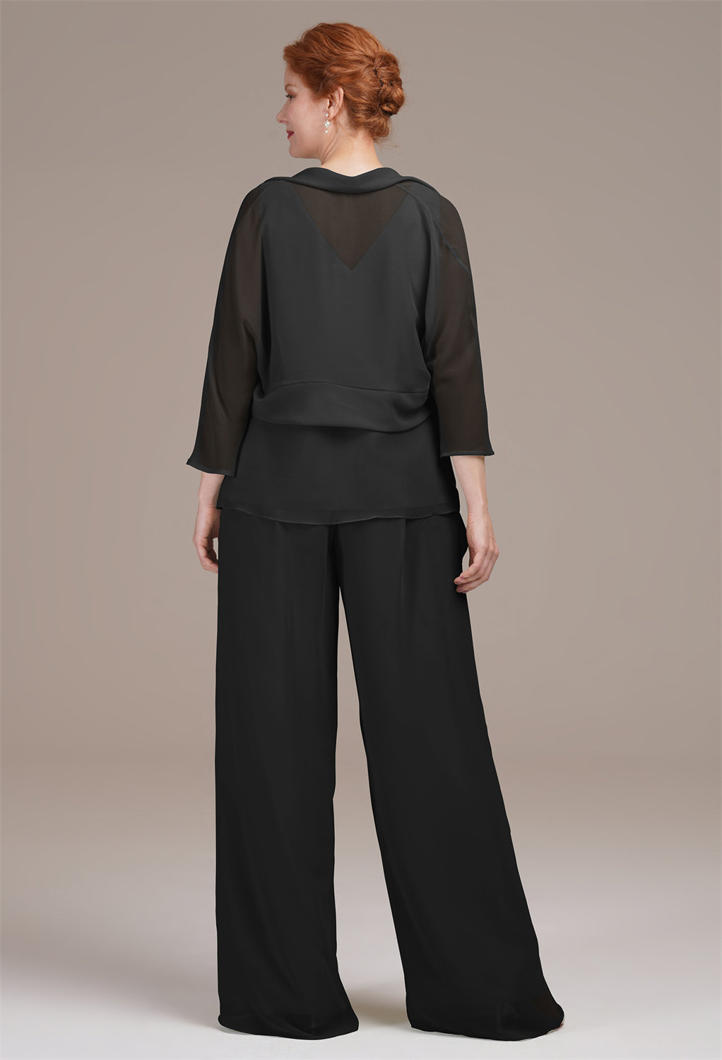 AW Eloise Dress, Biscotti Chiffon Floor Length Bateau Neckline Mother ...