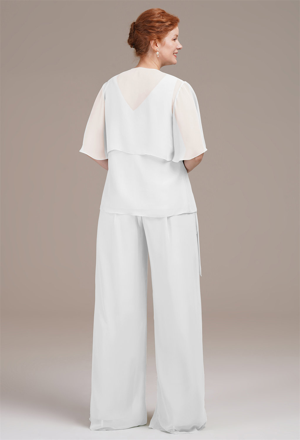 AW Eloise Dress, Biscotti Chiffon Floor Length Bateau Neckline Mother ...