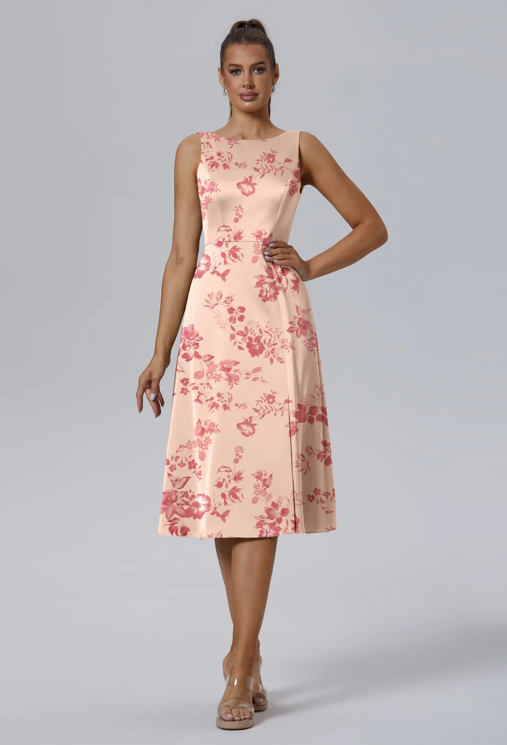 AW Largo Dress, Blushing Peonies Crystal Satin Satin Charmeuse Floor ...