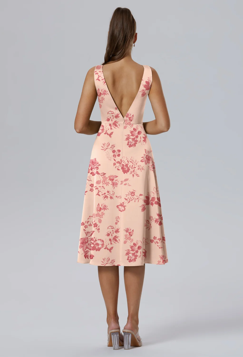AW Largo Dress, Blushing Peonies Crystal Satin Satin Charmeuse Floor ...
