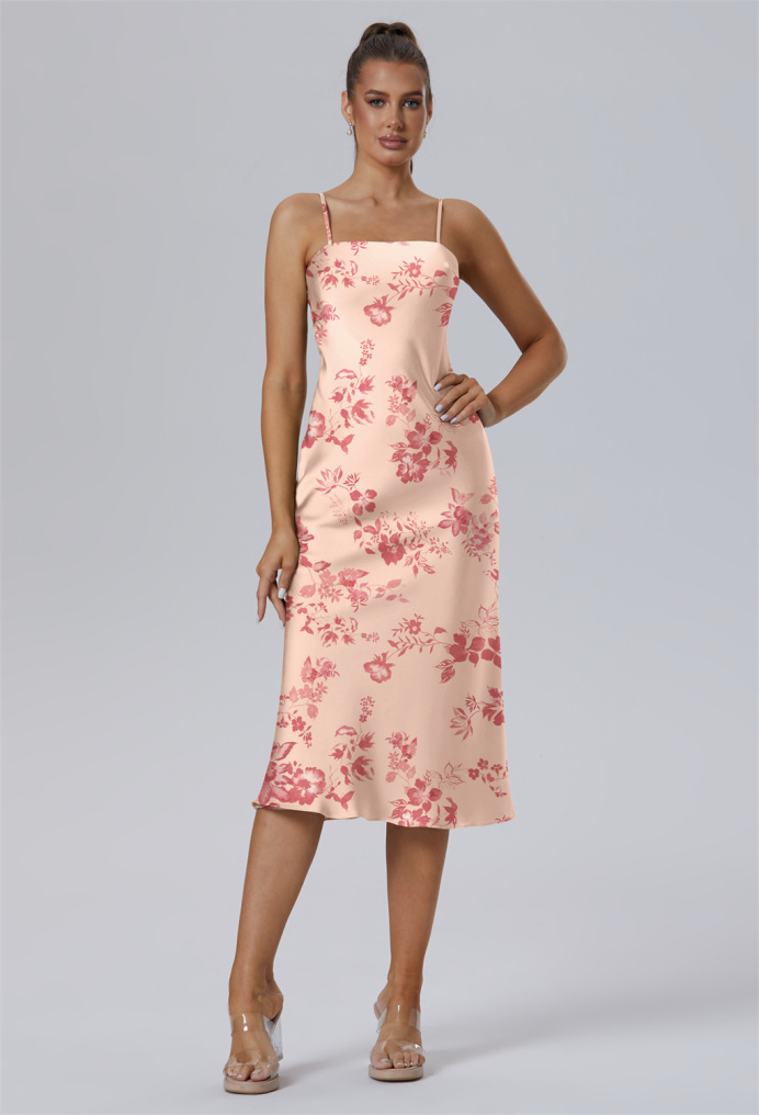 AW Asa Dress, Sage Green Crystal Satin Satin Charmeuse Tea Length ...