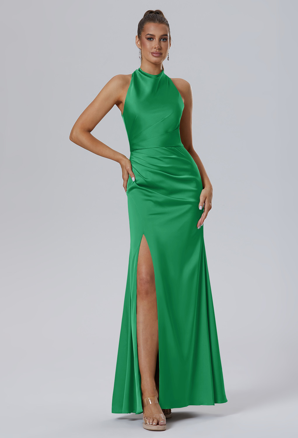 AW Largo Dress, Blushing Peonies Crystal Satin Satin Charmeuse Floor ...