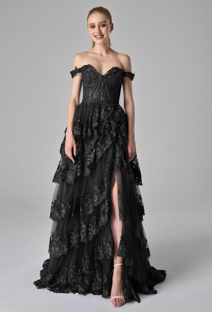 AW Annabel Dress, Baby Blue Tulle Floor Length One Shoulder Dresses ...