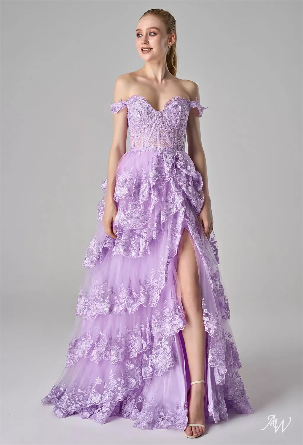AW Thetis Dress, White Tulle Floor Length Sweetheart Neckline Dresses ...