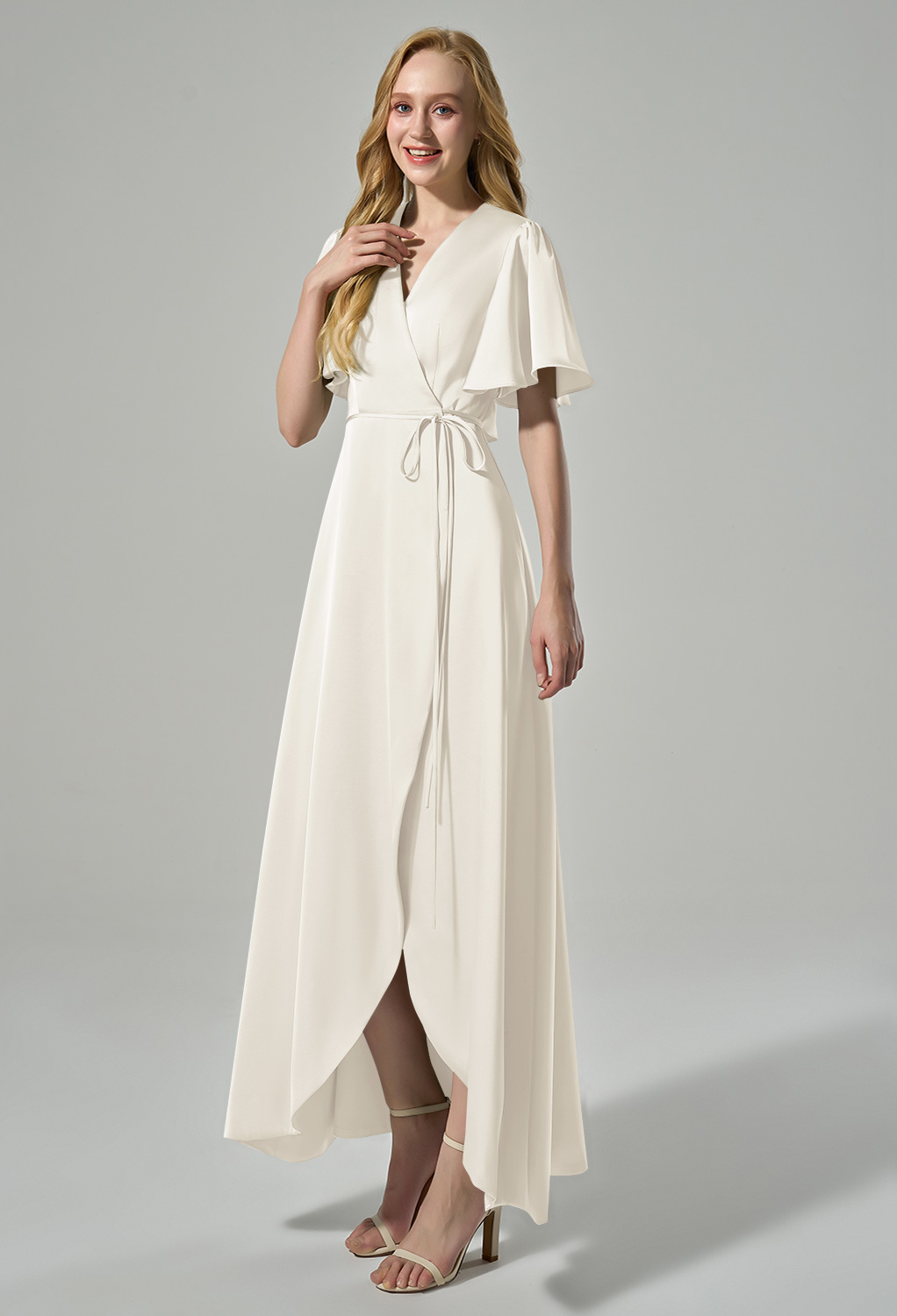 AW Dey Dress, Hunter Green Crystal Satin Satin Charmeuse Floor Length ...