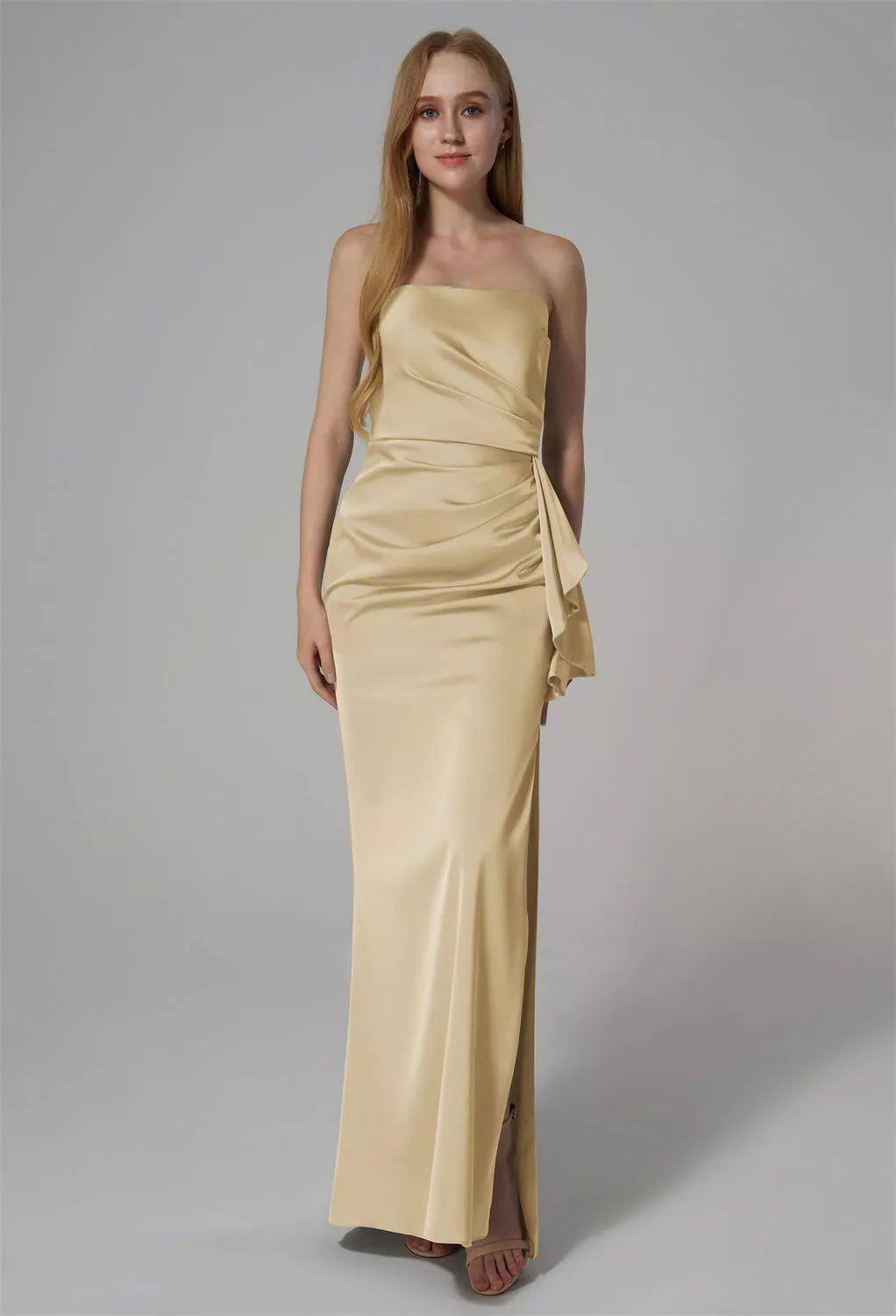 AW Asa Dress, Sage Green Crystal Satin Satin Charmeuse Tea Length ...
