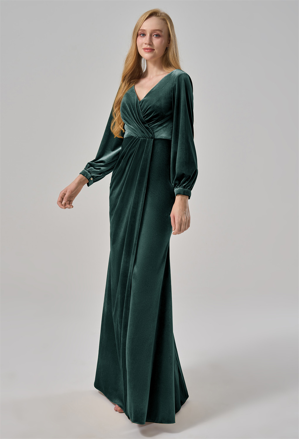 AW Eleanora Dress, Black Velvet Floor Length Square Neckline Bridesmaid ...