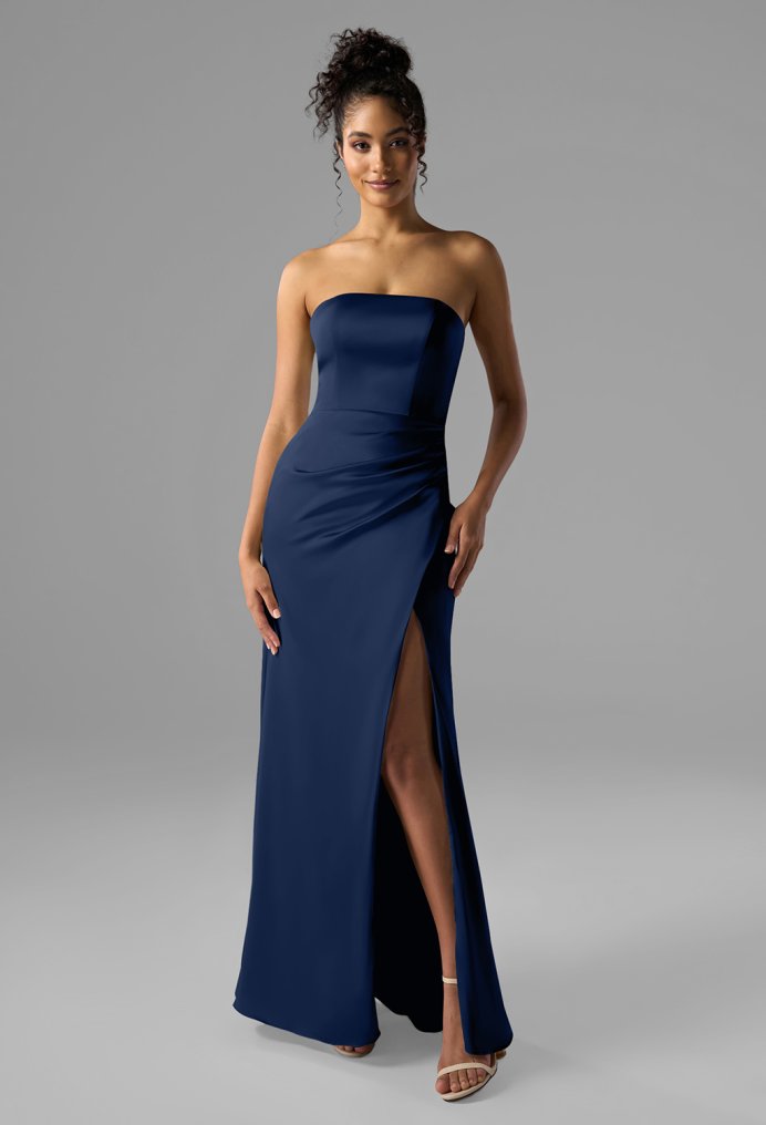 AW Dey Dress, Hunter Green Crystal Satin Satin Charmeuse Floor Length ...