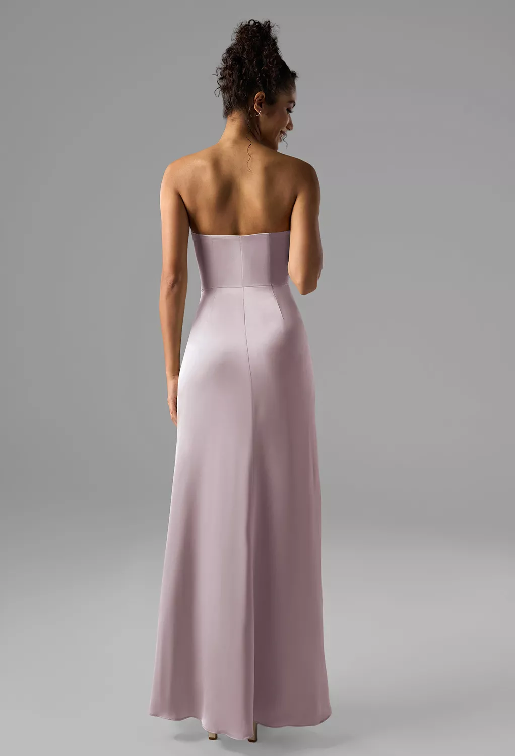 AW Energico Dress, Light Gold Crystal Satin Satin Charmeuse Floor ...