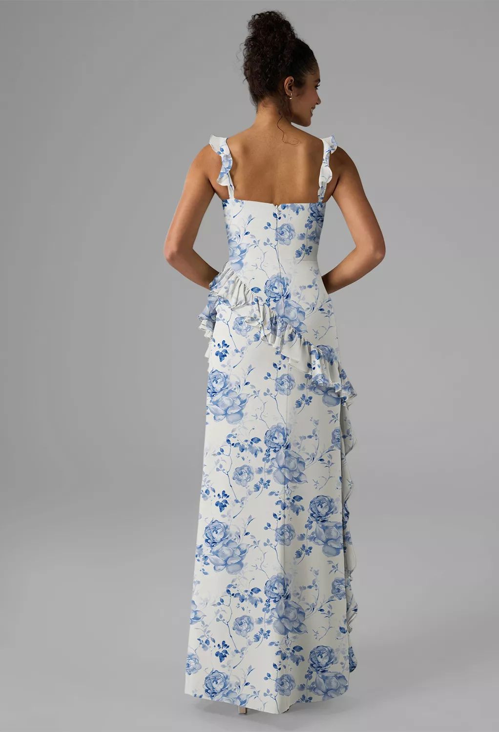 Blue Botanical Floral, Blue Floral Bridesmaid Dresses | AW.Bridal