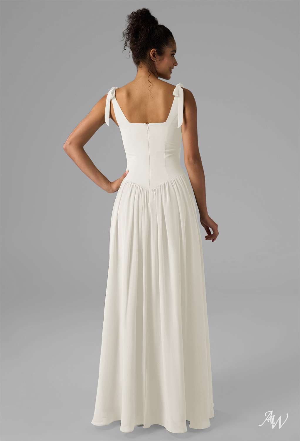AW Kristen Dress, Chiffon Floor Length Square Neckline Bridesmaid Dresses | AW.Bridal Canada