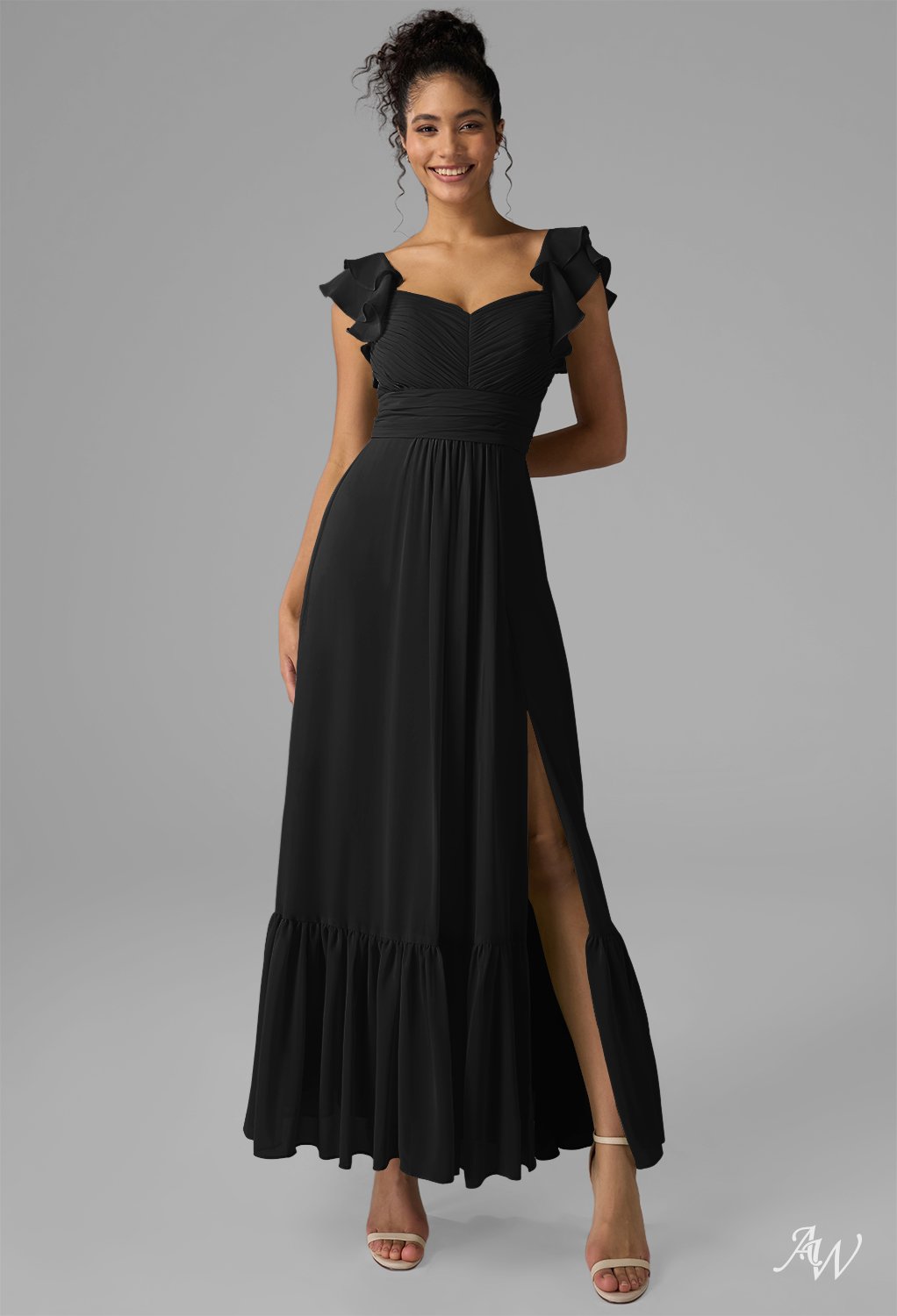 AW Rory Dress, Chiffon Ankle Length Sweetheart Neckline Bridesmaid ...