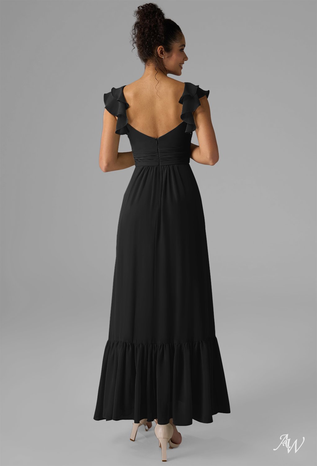 AW Rory Dress, Chiffon Ankle Length Sweetheart Neckline Bridesmaid ...