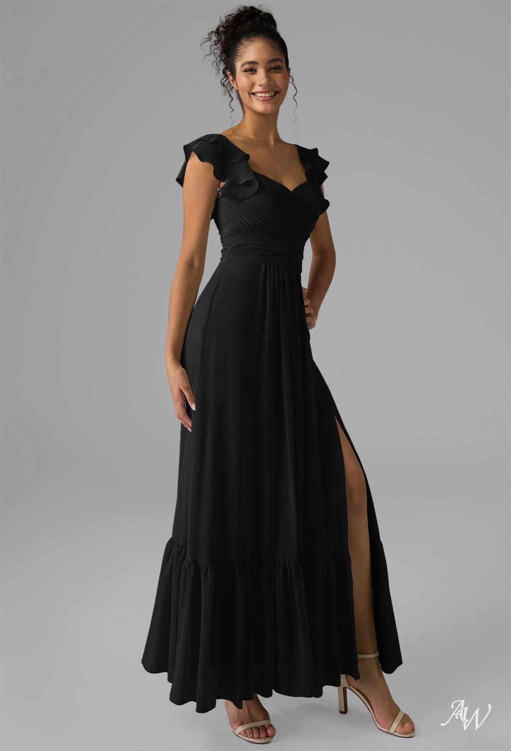 AW Rory Dress, Chiffon Ankle Length Sweetheart Neckline Bridesmaid ...
