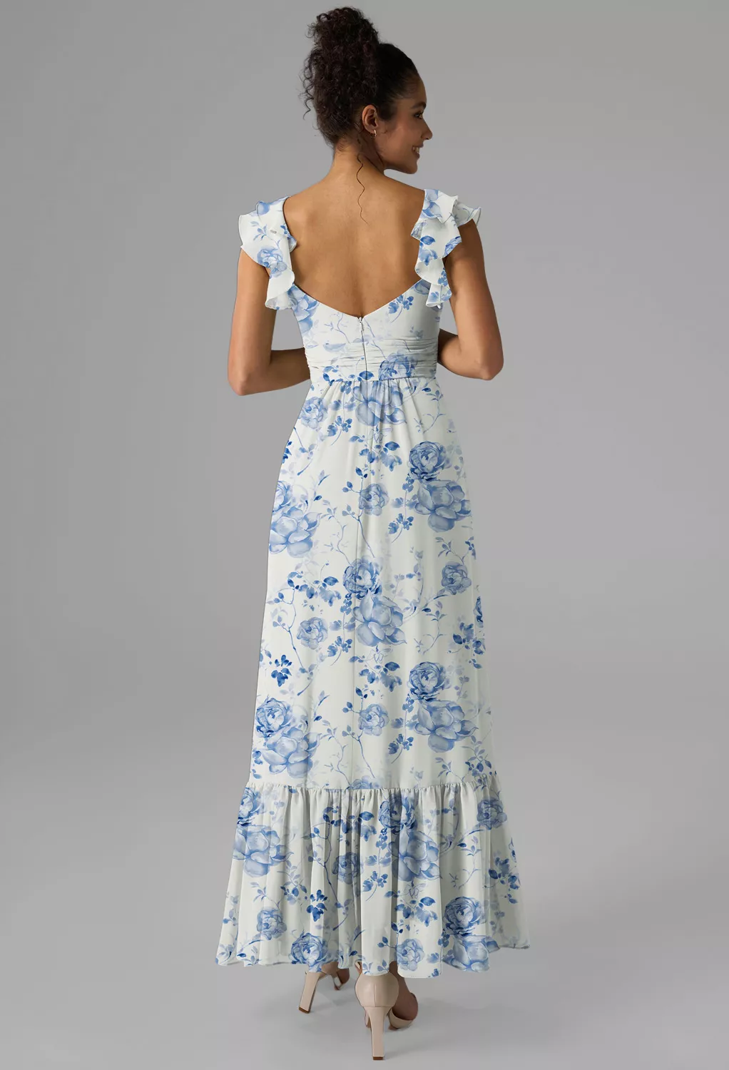 Blue Botanical Floral, Blue Floral Bridesmaid Dresses | AW.Bridal