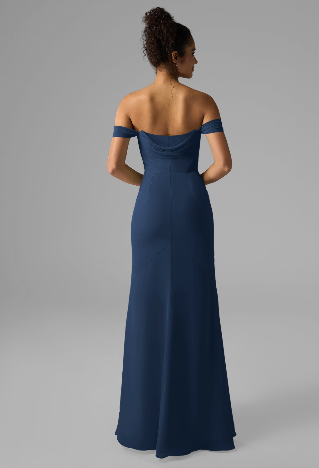 AW Renata Dress, Ivory Chiffon Floor Length Halter Neckline Bridesmaid Dresses | AW.Bridal