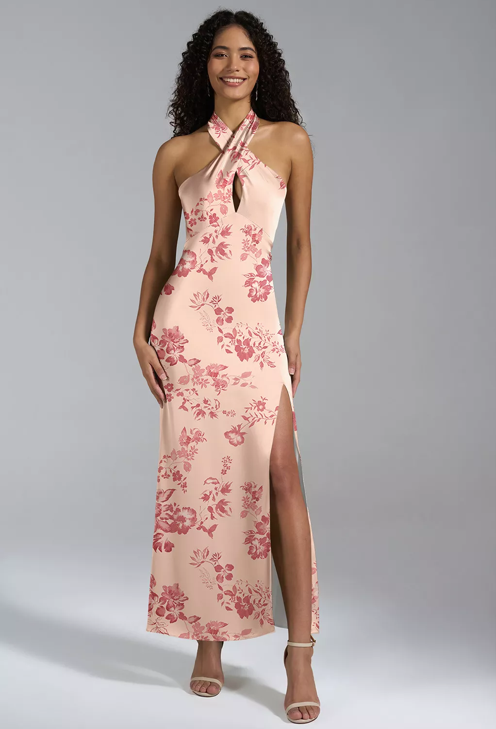 AW Asa Dress, Sage Green Crystal Satin Satin Charmeuse Tea Length ...