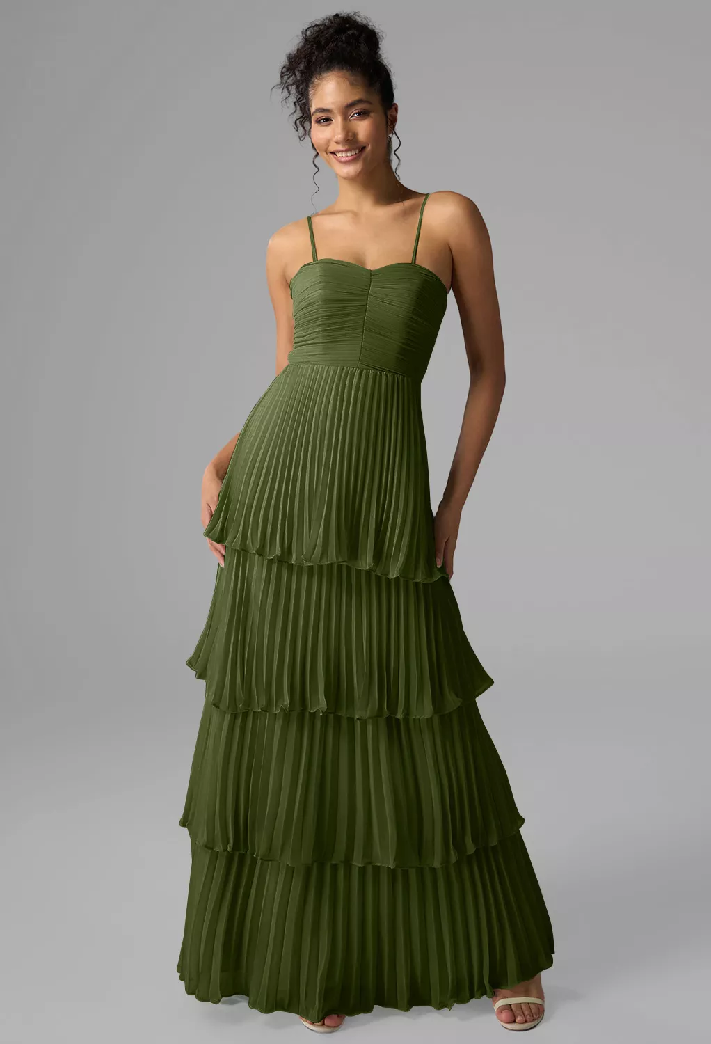 AW Arabella Dress, Dark Navy Chiffon Floor Length Sweetheart Neckline ...