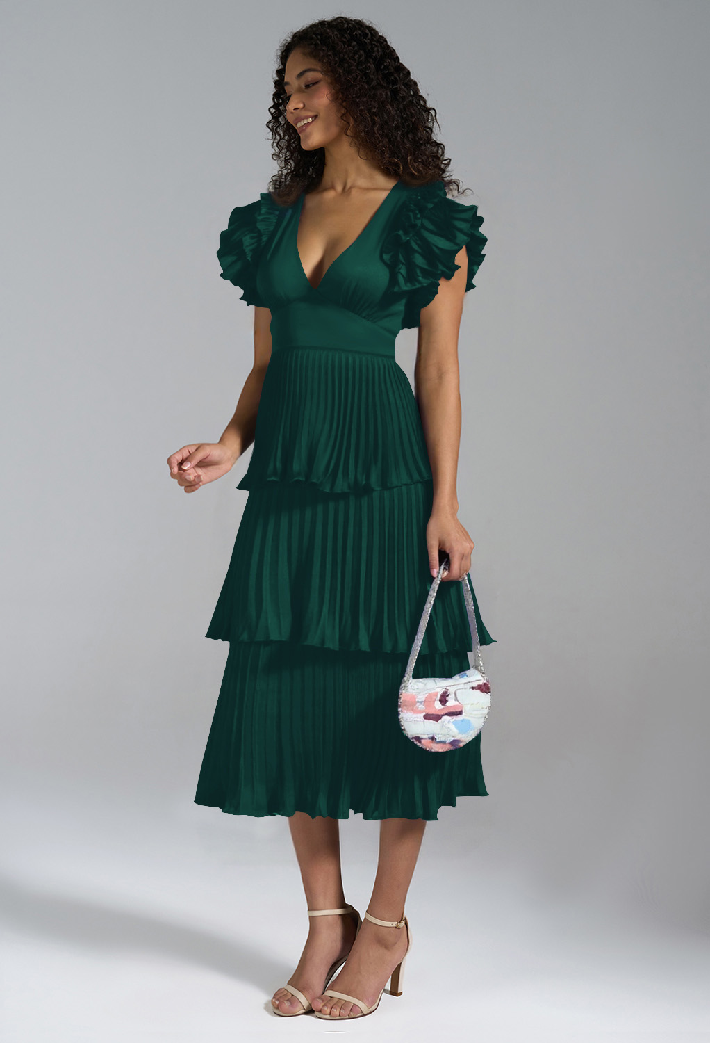 AW Largo Dress, Blushing Peonies Crystal Satin Satin Charmeuse Floor ...