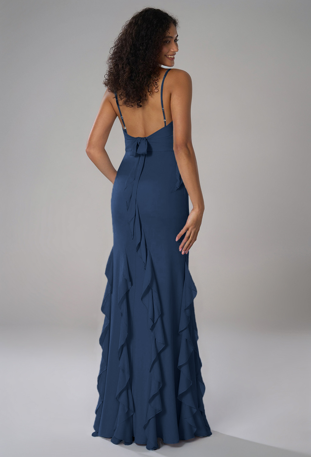 AW Renata Dress, Ivory Chiffon Floor Length Halter Neckline Bridesmaid Dresses | AW.Bridal