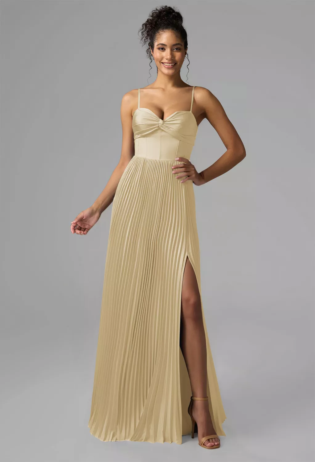 AW Asa Dress, Sage Green Crystal Satin Satin Charmeuse Tea Length ...