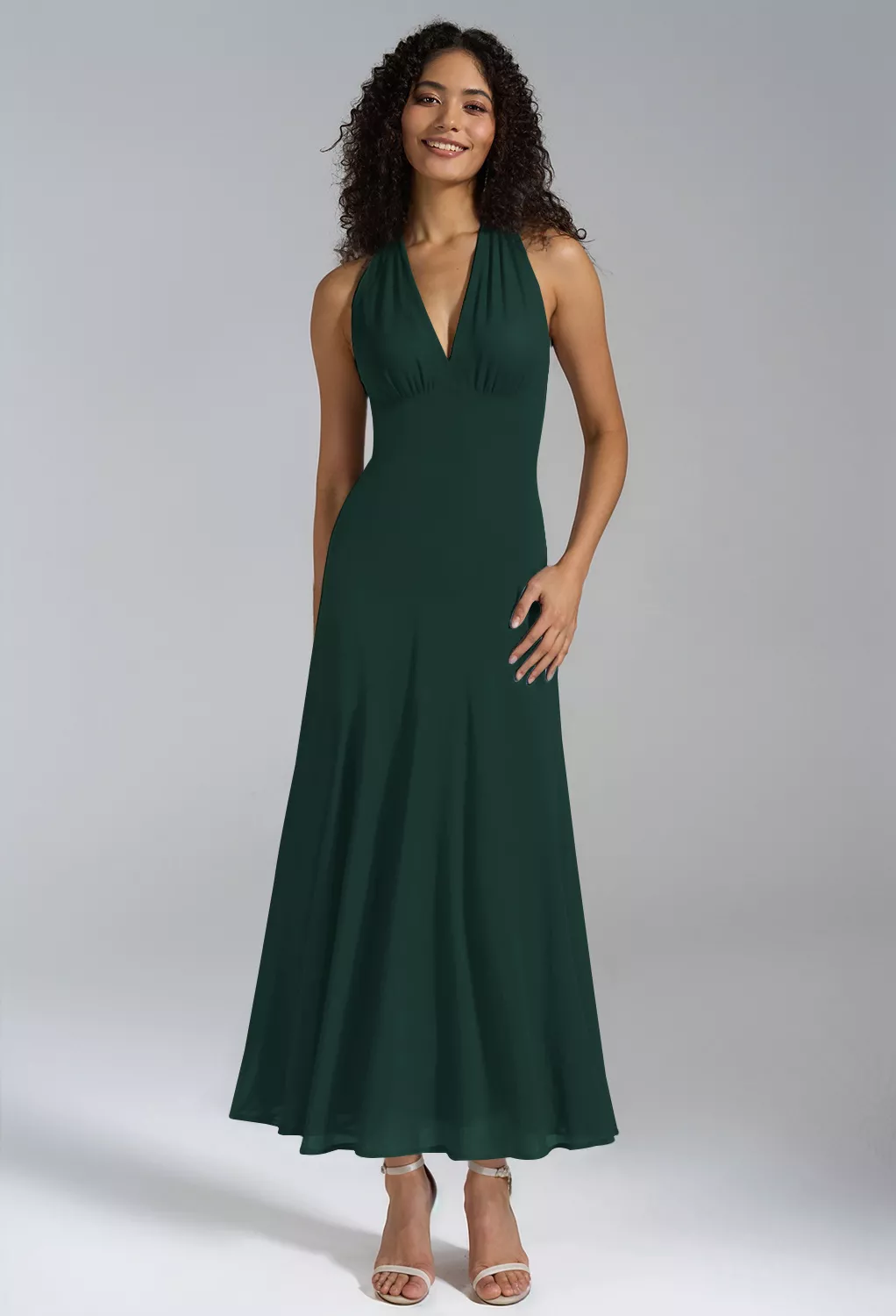 AW Demeter Dress, Ivory Chiffon Floor Length Off the Shoulder ...